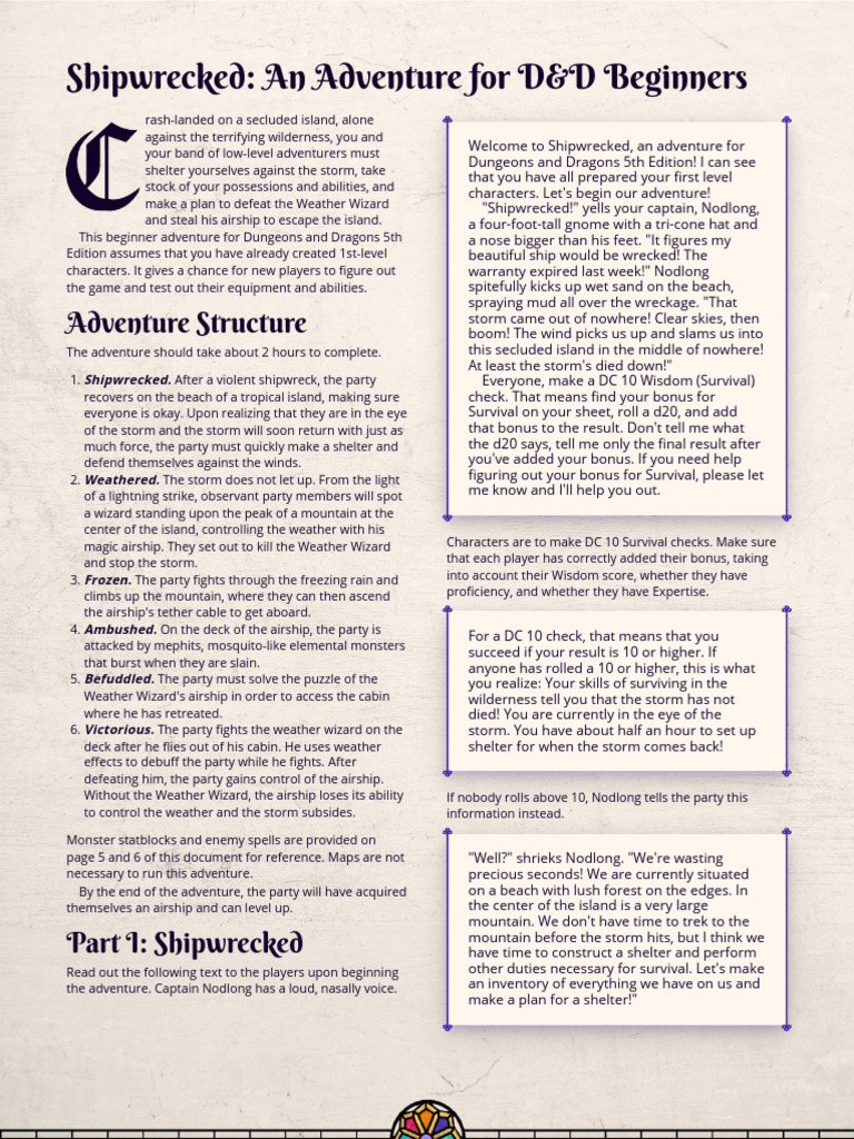 Absolute Beginner DND Adventure - GM Binder | PDF | Dungeons & Dragons ...
