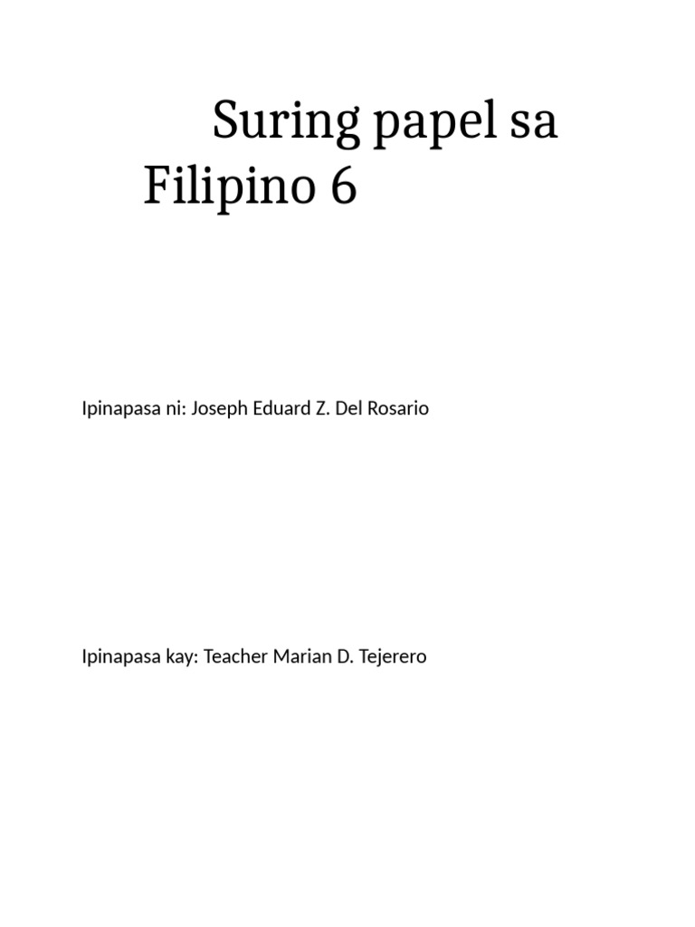 Filipino 6 - Movie Review | PDF