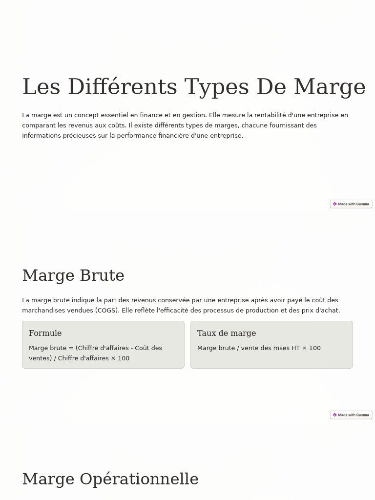 Les Differents Types de Marge | PDF | Business | Banques