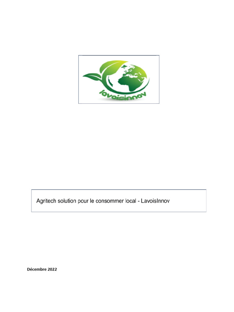 Solutions Agritech pour Produits Locaux | PDF | Consommateurs | Logistique