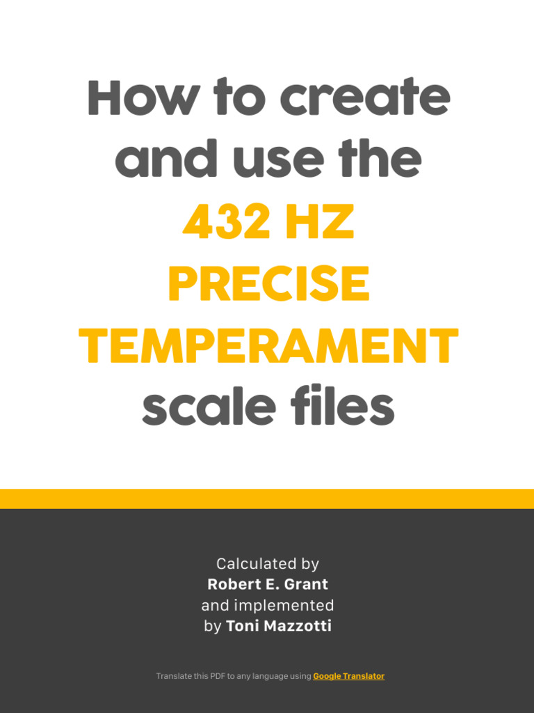 How To Create and Use The 432 HZ Precise Temperament Scale Files | PDF ...