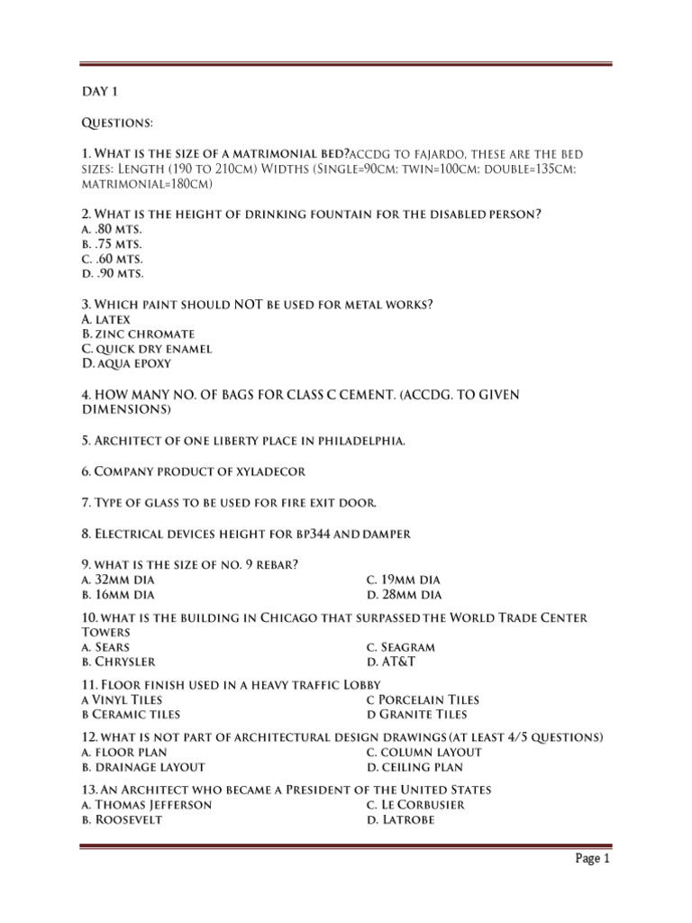 2013 Special Professional Licensure Board Examination For Architects | PDF
