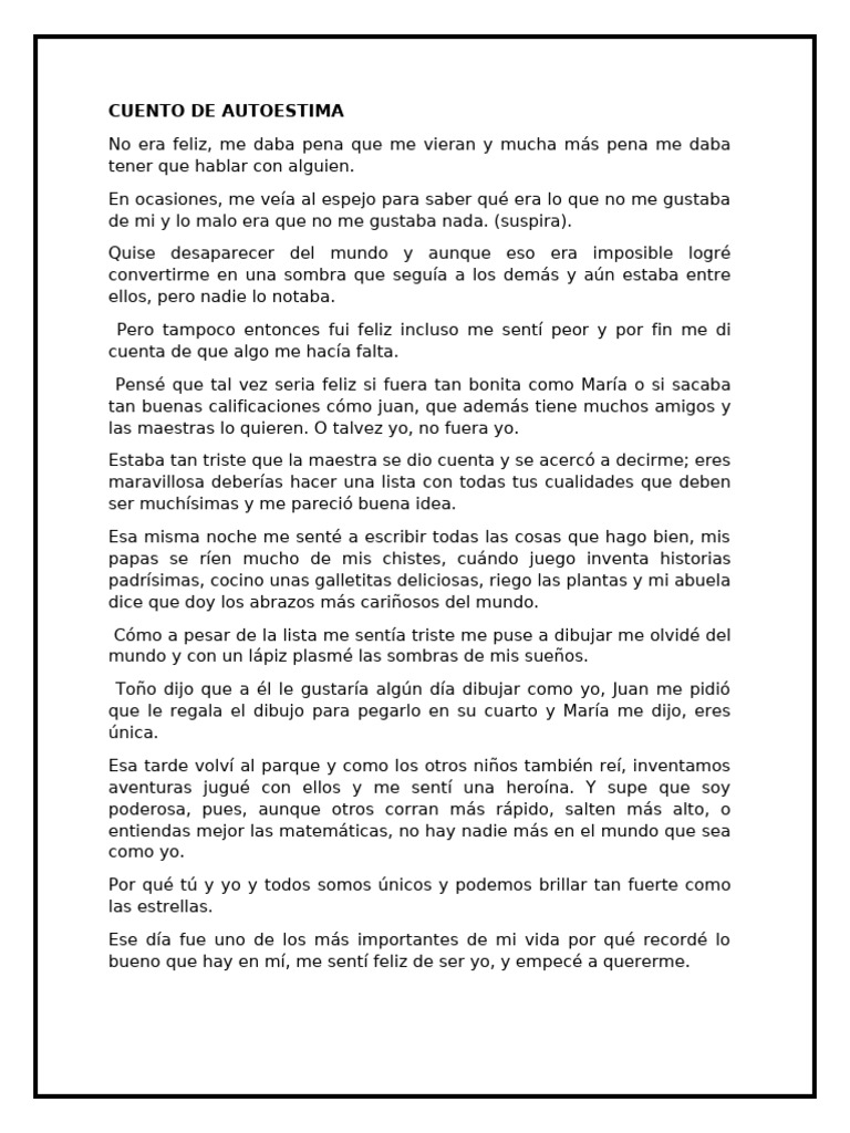 Cuento de Autoestima | PDF