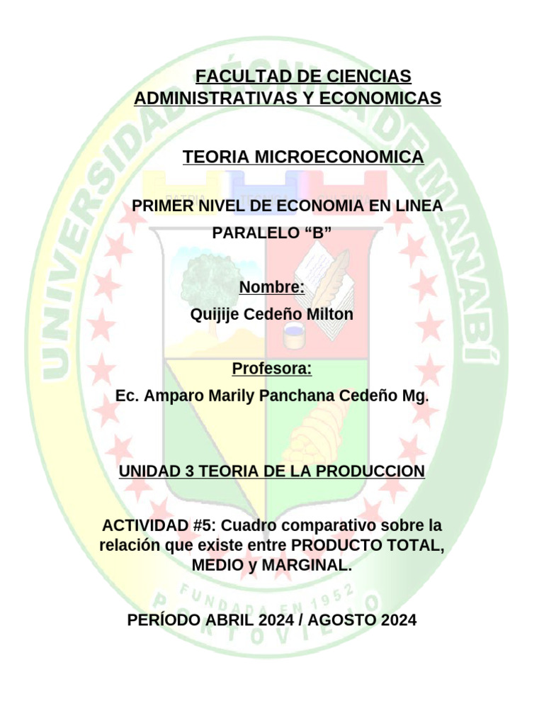 PRODUCTO TOTAL, MEDIO y MARGINAL | PDF | Ciencias económicas | Economias