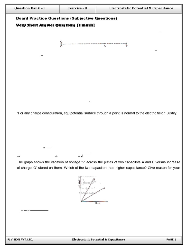 12th Phy CH 2 Electrostatic Potential | PDF | Capacitor | Capacitance