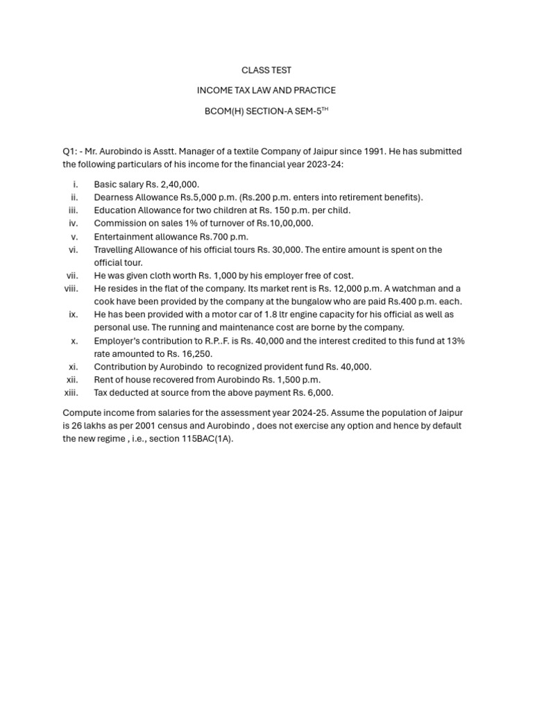 It Bcom H 5th Section-B Assignment | PDF | Finance & Money Management