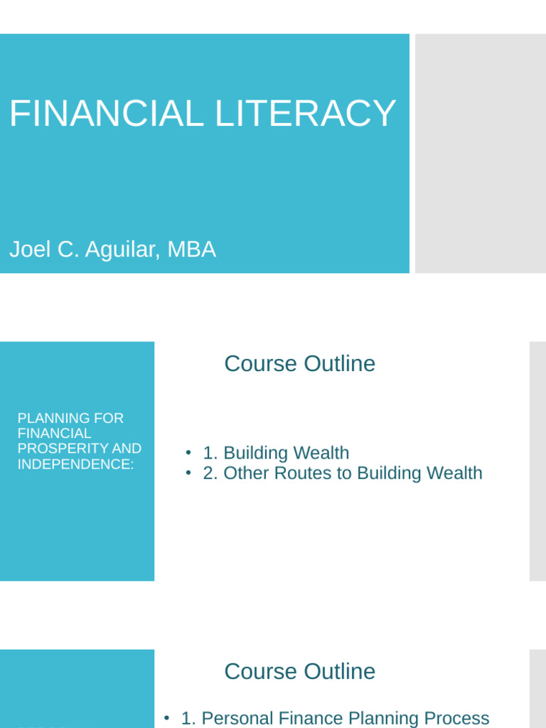 Financial Literacy PPT Chapter 3 | PDF | Net Worth | Debt