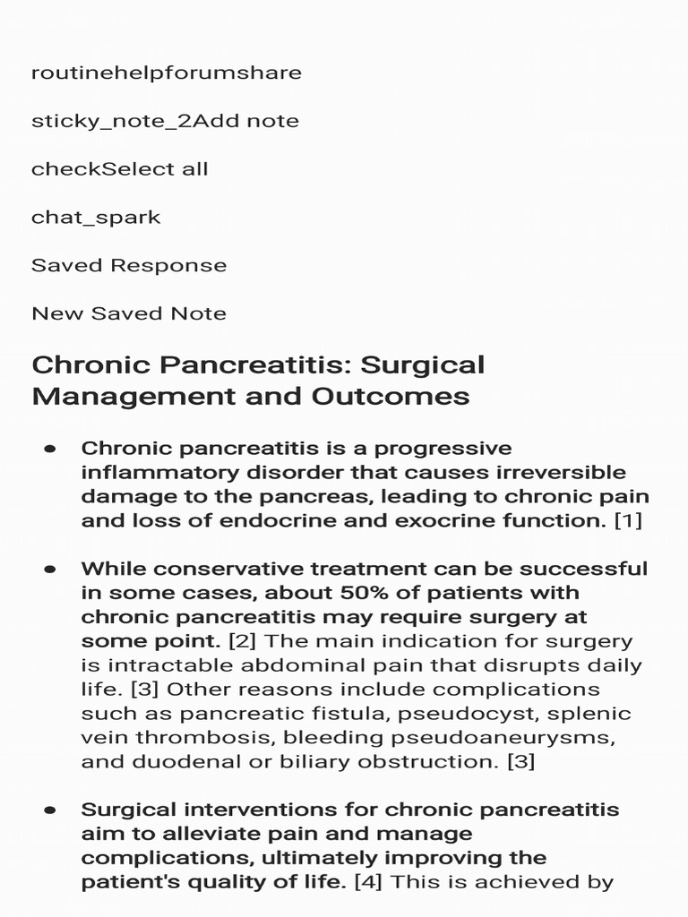 Surgery For Chronic Pancreatitis | PDF