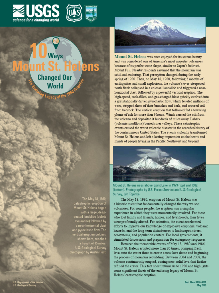 Ten Ways Mount ST Helens Changed Our Wor | PDF | Volcano | Types Of ...
