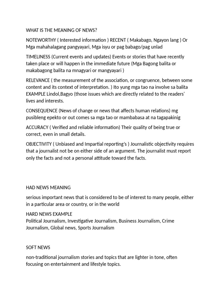 What Is The Meaning of News | PDF | Mass Media | Journalism