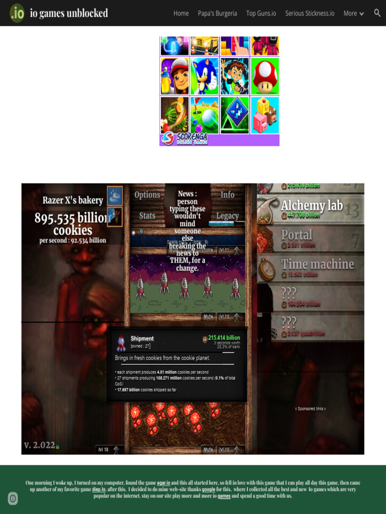 Io Games Unblocked - Cookie Clicker - Io 2 | PDF