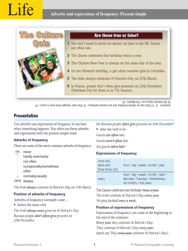 A2B1 Unit 1a | PDF | Meal