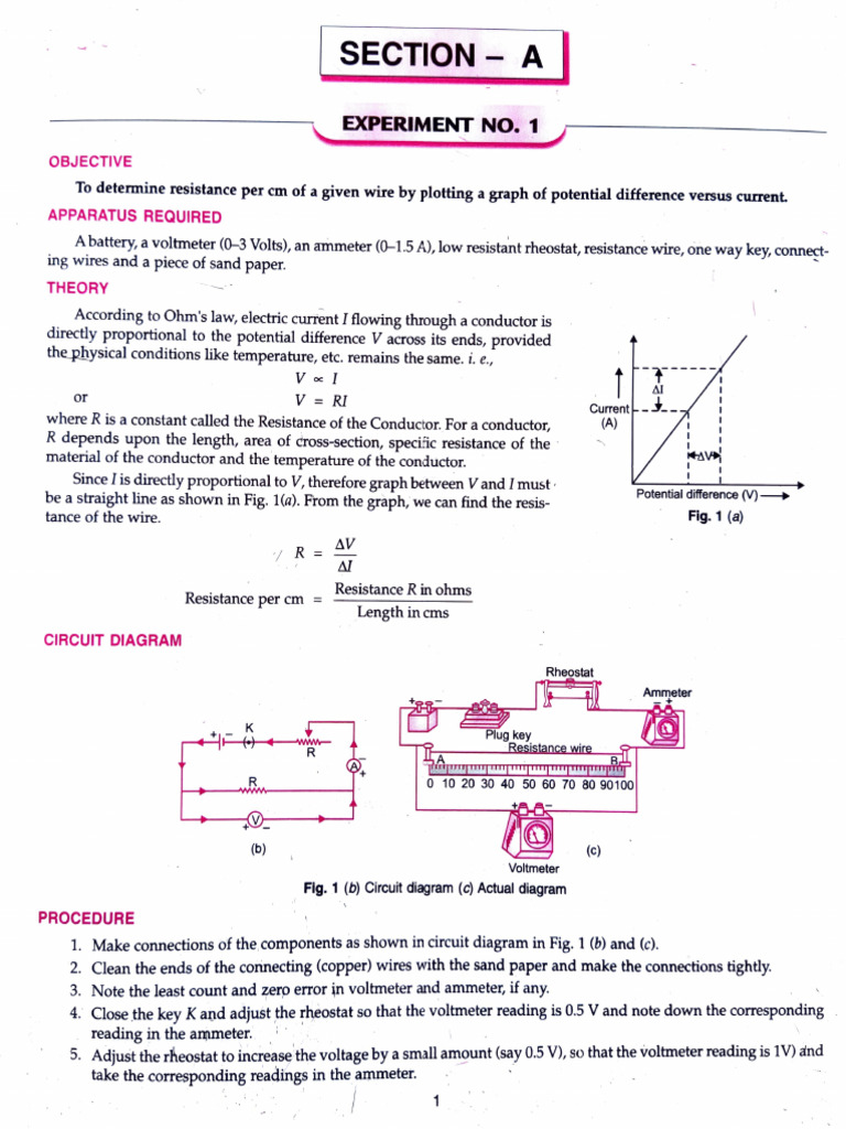 Practicals For Lab Manual | PDF | Electrical Resistance And Conductance | Optics