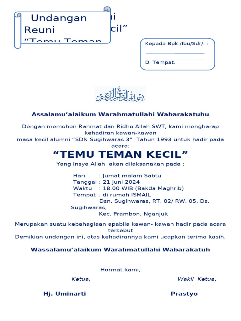 Reuni SDN Sugihwaras 3 '93 | PDF