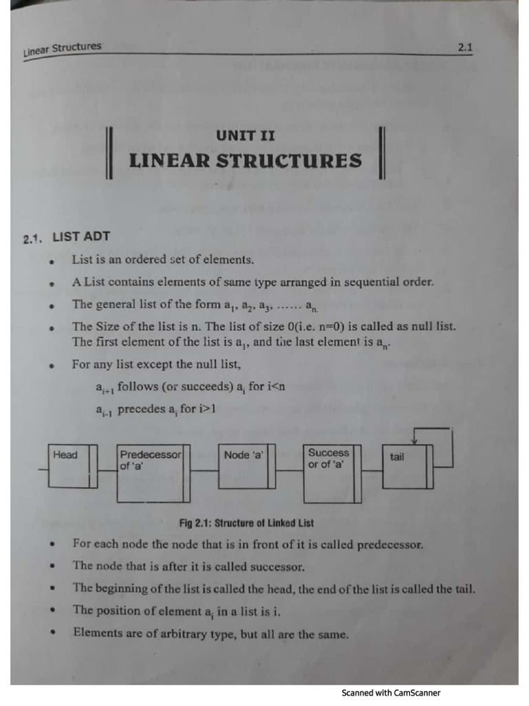 DSD Unit 2 Notes (Linked Lists Concepts) and Unit II 2marks | PDF