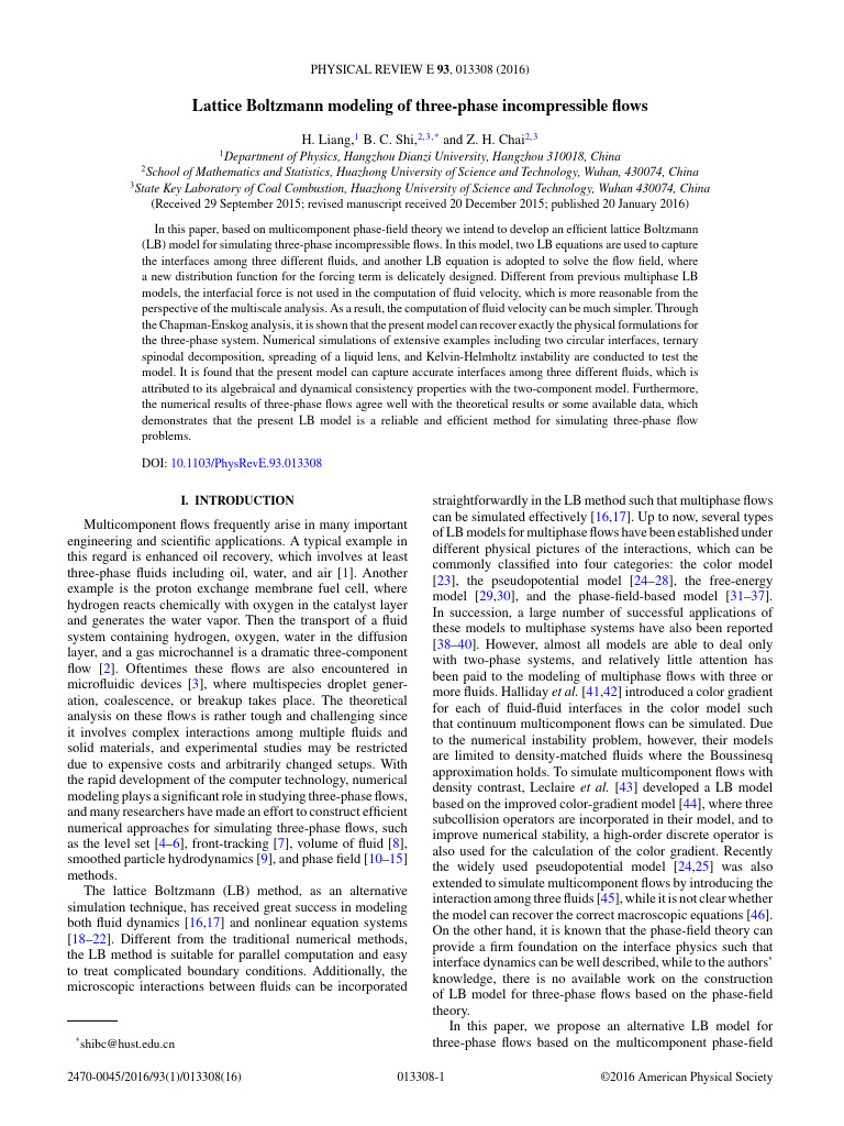Liang 2016 | PDF | Fluid Dynamics | Physics