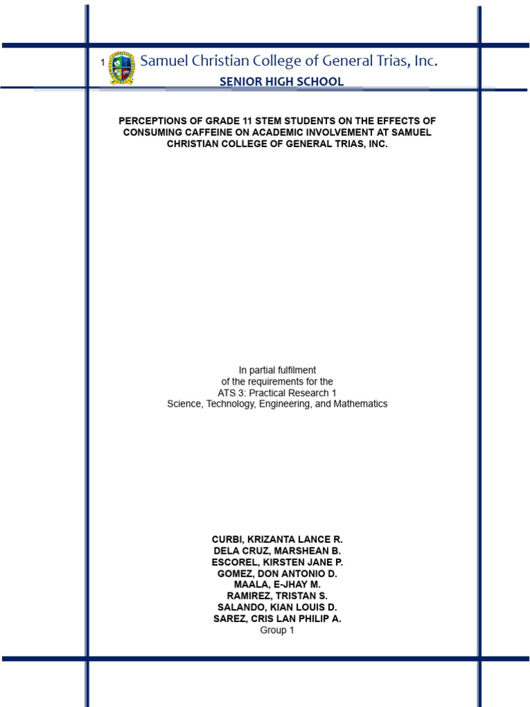 Group 1 - Final Manuscript | PDF | Caffeine | Sleep