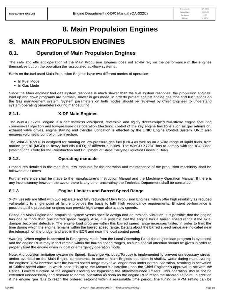 Main Propulsion Engines | PDF | Turbocharger | N Ox