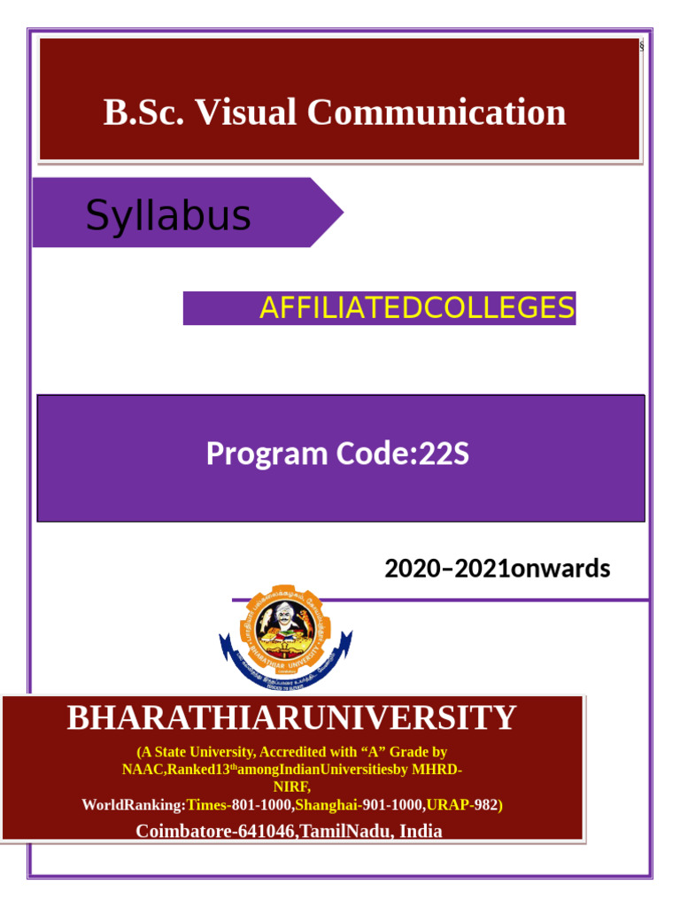 BSC Visual Communication 20 21 | PDF | Communication | Human Communication