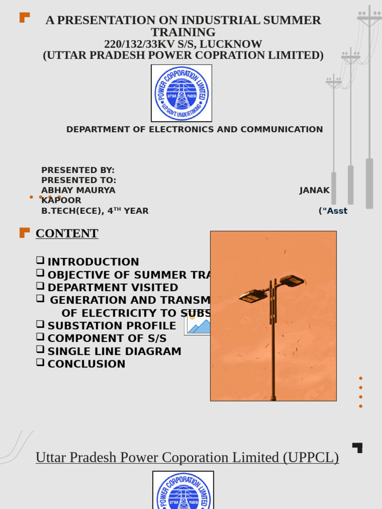 Industrial Training PPT (Abhay) | PDF | Electrical Substation ...