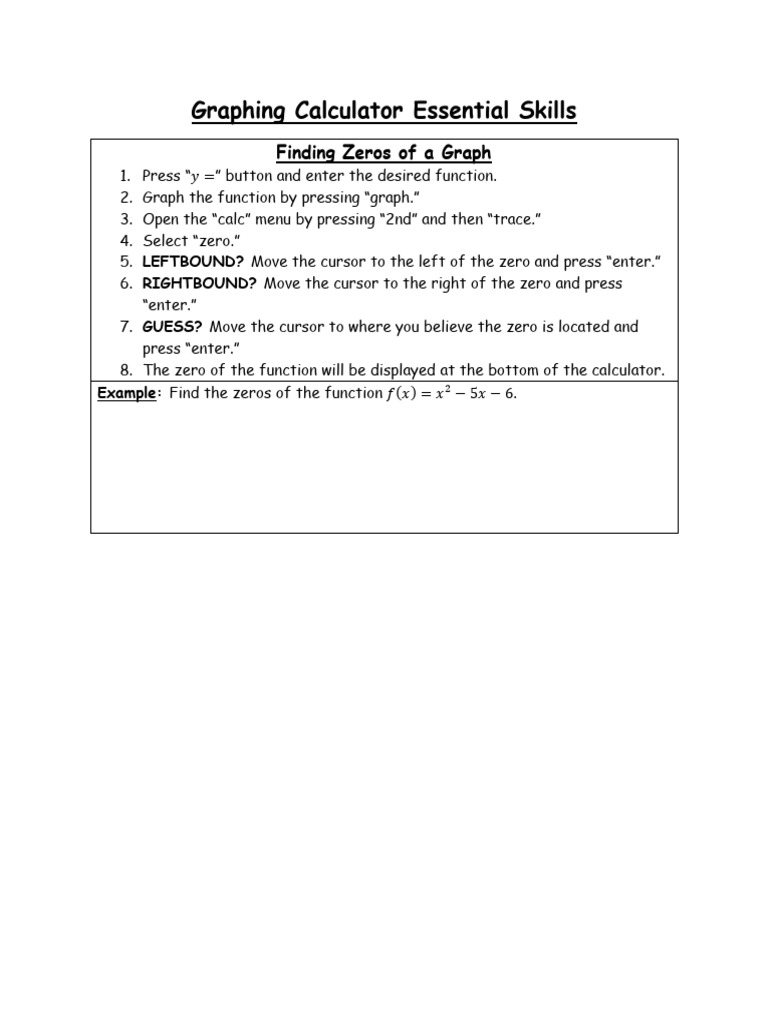 Graphing Calculator Skills Guide | PDF | Finance & Money Management ...