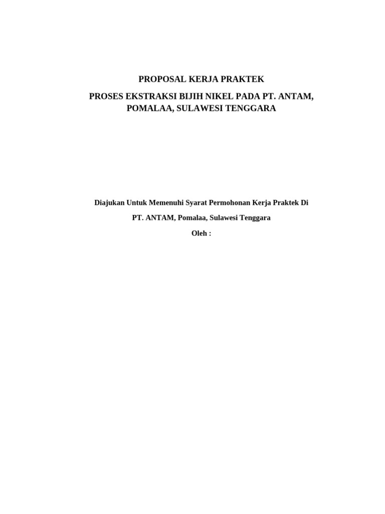 Proposal Kerja Praktek | PDF