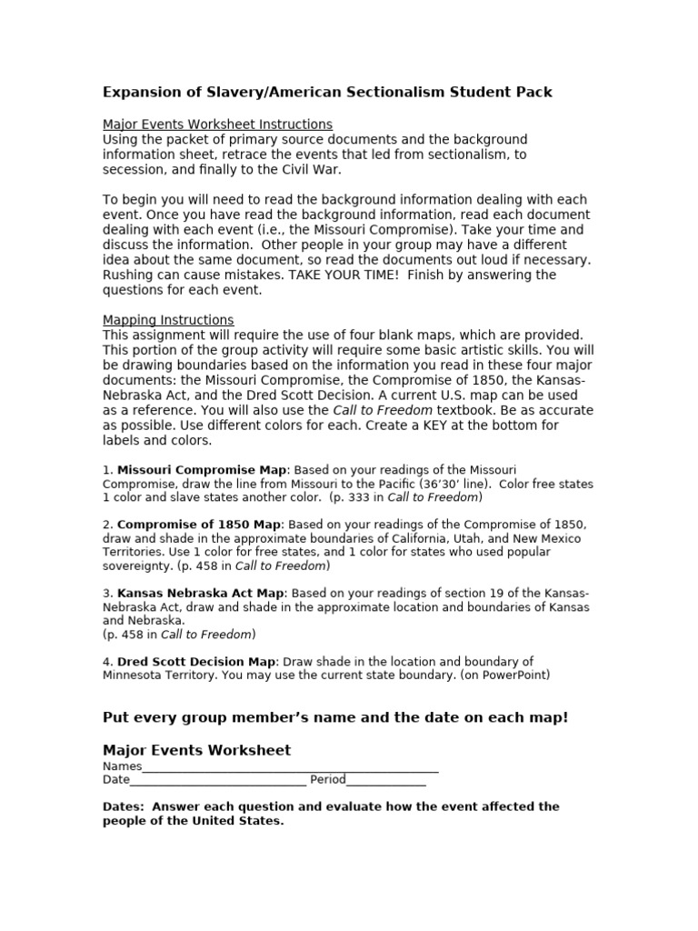 Expansion of Slavery Activity | PDF | Dred Scott V. Sandford | Roger B ...