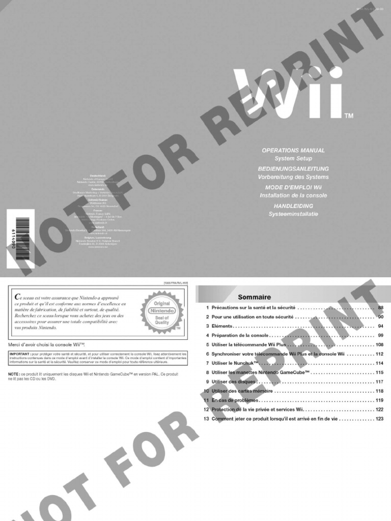 Wii HW System Setup Man Bun Fra 3 NFRP | PDF