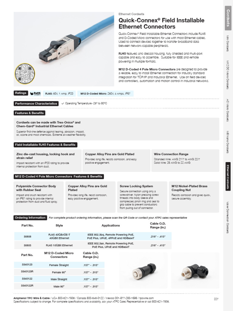 Quick Connex Field Installable Ethernet Connectors | PDF | Electrical ...