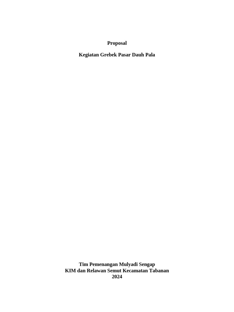 Proposal Grebek Pasar MS GLOW | PDF