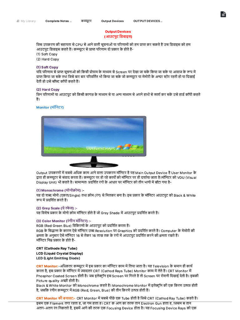 Output Devices | PDF