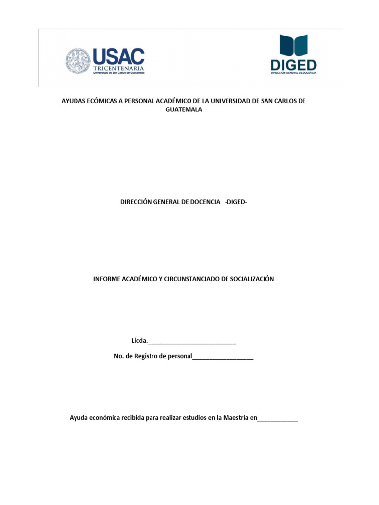 Formato Para Informes de Ae Segundo Semestre 24 | PDF