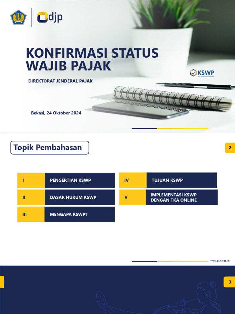 Materi KSWP (Ditjen Pajak) - 241024 - 193658 | PDF | Pengelolaan Keuangan & Uang