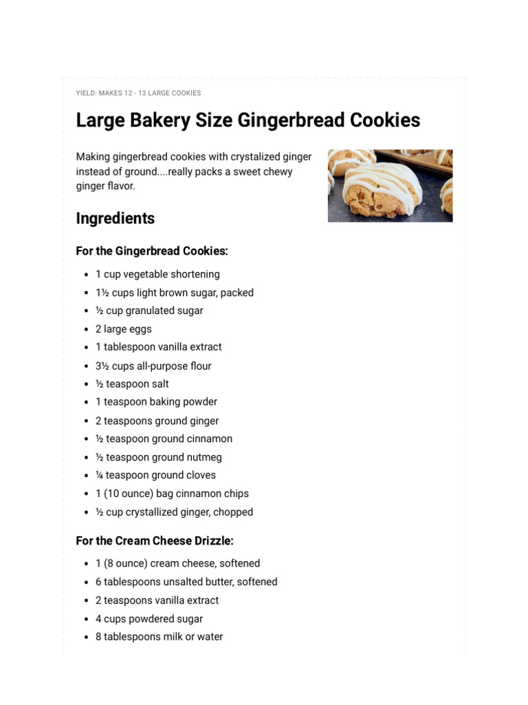 Large Bakery Size Gingerbread Cookies - Lady Behind The Curtain | PDF ...