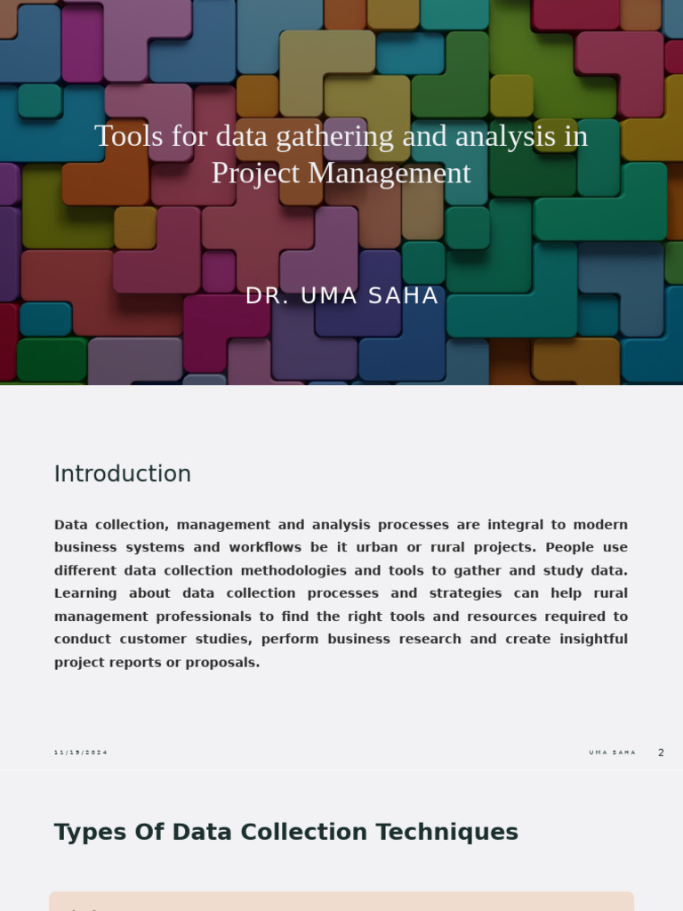 Lecture 5-Tools For Data Gathering and Analysis in Project | PDF | Data | Focus Group