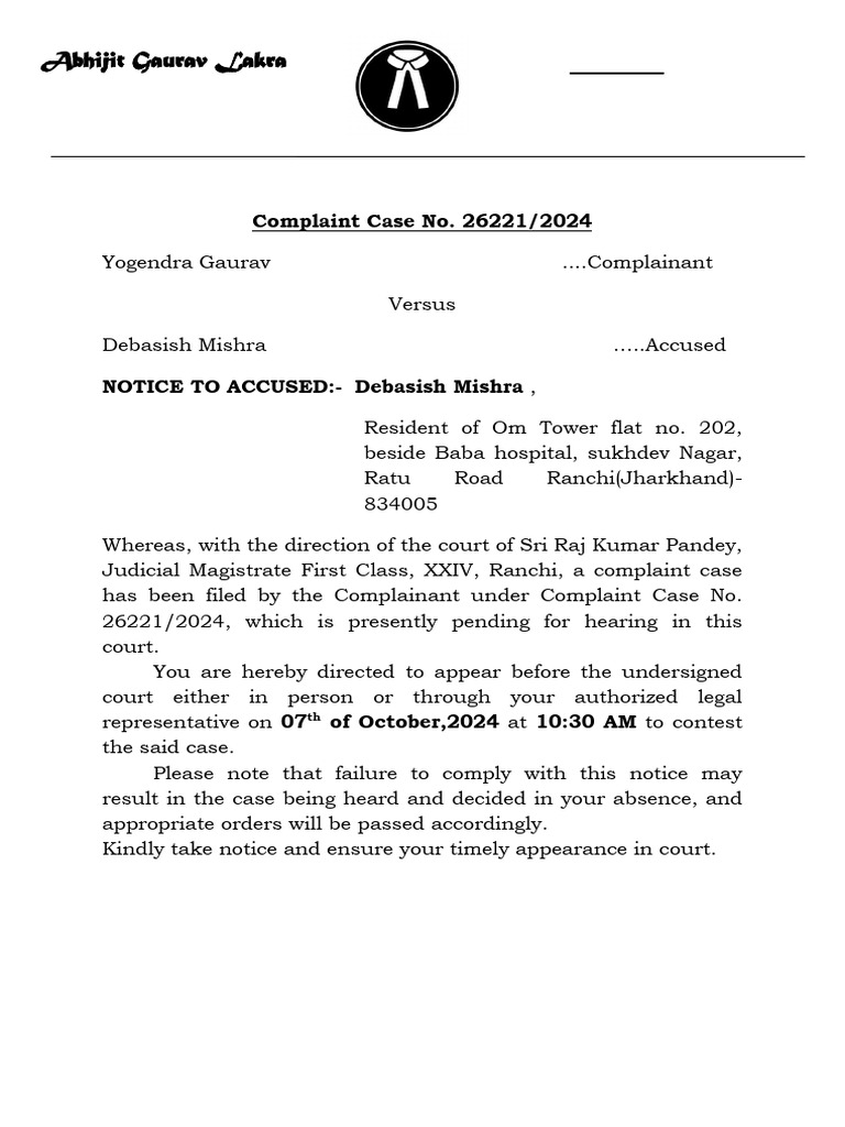 Appearance Notice Bnss | PDF