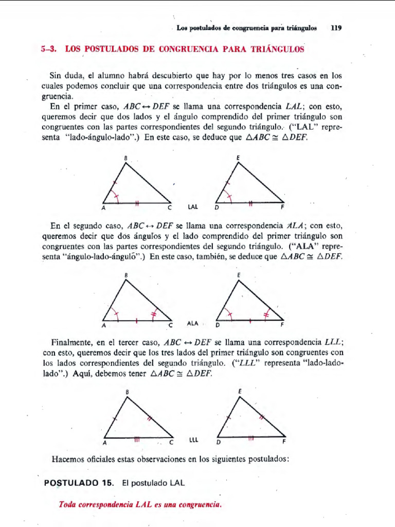 Postulados de Congruencia | PDF | Geometría euclidiana | Matemática ...