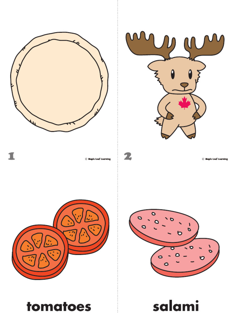 MAPLE Lets Make A Pizza Flashcards | PDF