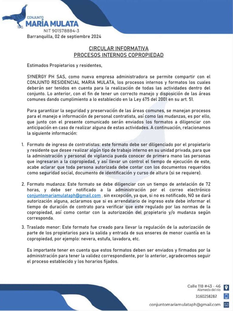 Circular Formatos Internos | PDF | Condominio