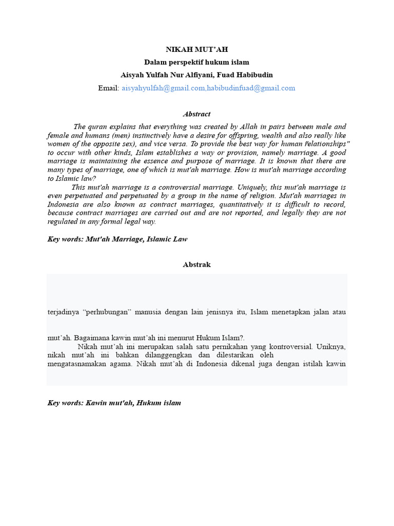 Nikah Mut'ah Fiks | PDF | Politik | Hukum
