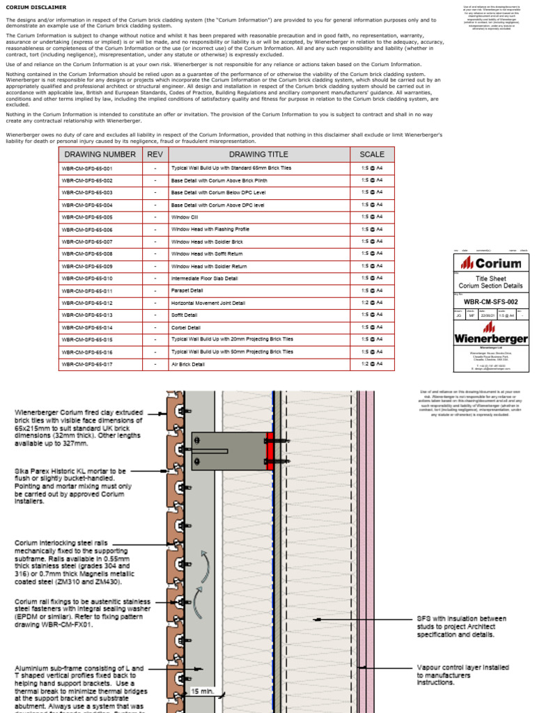 Uk MKT Doc Tec Fac Cor Corium Typical Details Wbr-Cm-Sfs Section ...