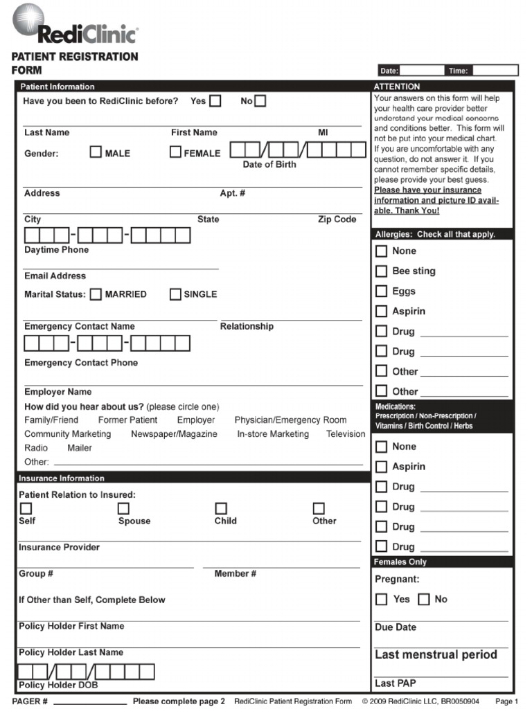 Patient Registration Form3 | PDF