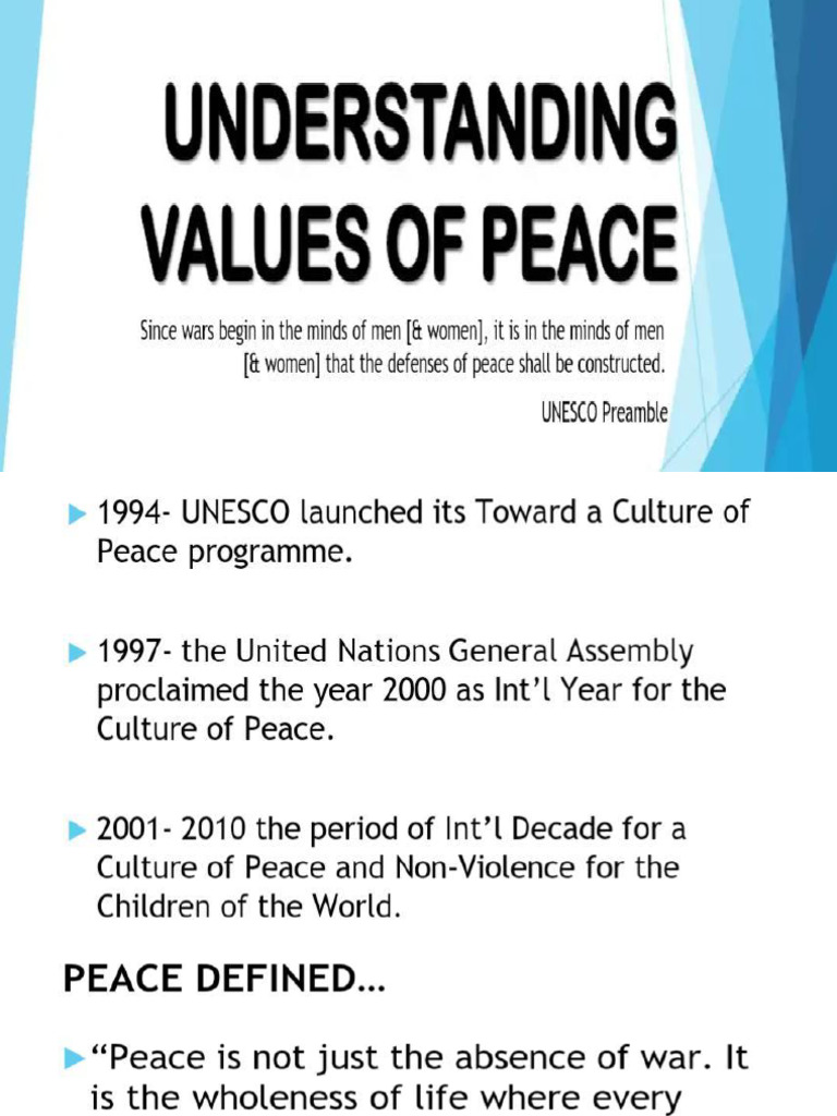 Understanding Values of Peace | PDF