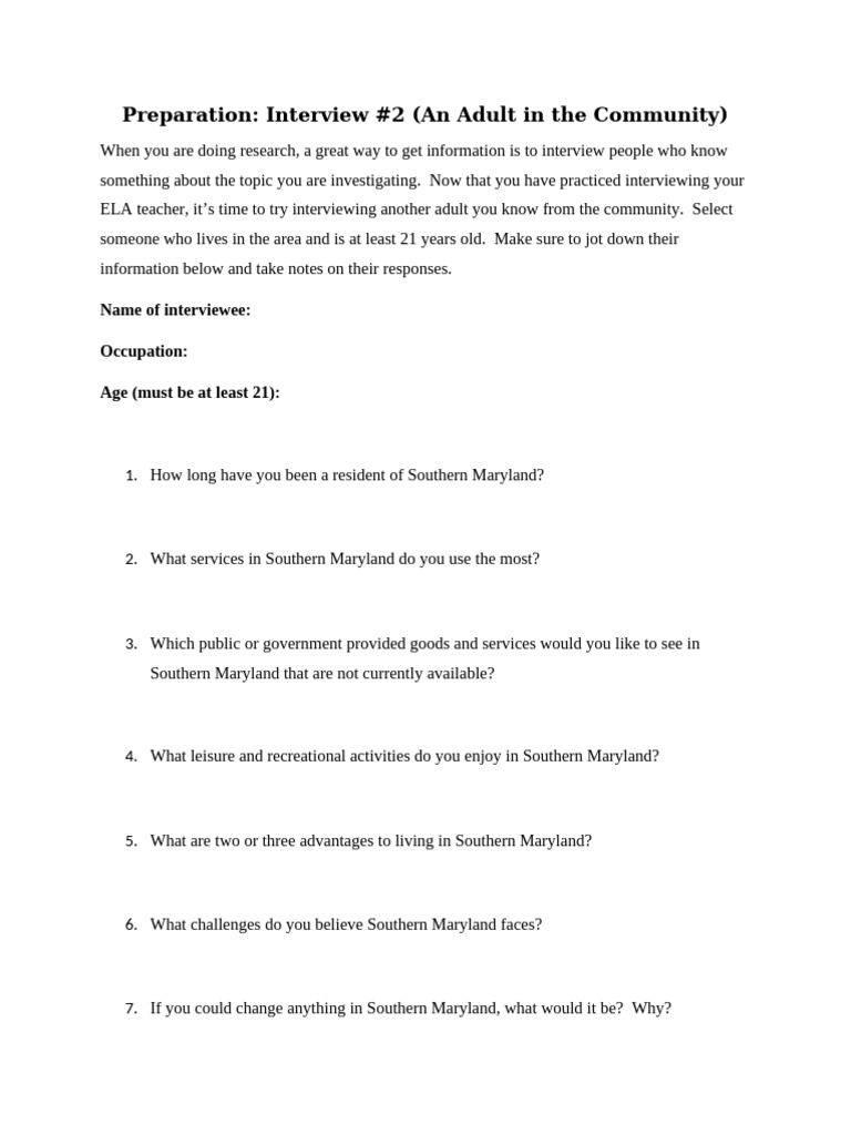 Interview 2 Adult in The Community | PDF | Career & Growth