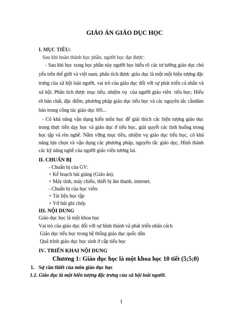 Bài Giảng Gdh - Nvsp | PDF