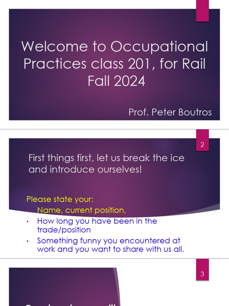 Rail Occupational Practices Class 201, Week 1, F2024 | PDF | Area | Volume