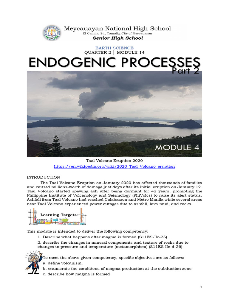 Core Earth-Science Q2 Module-14 Bautista | PDF | Volcano | Magma