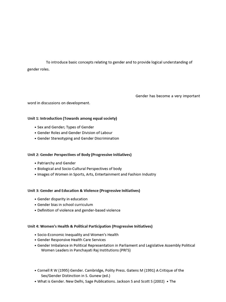 Introduction To Genderstudies Pdf Gender Gender Studies