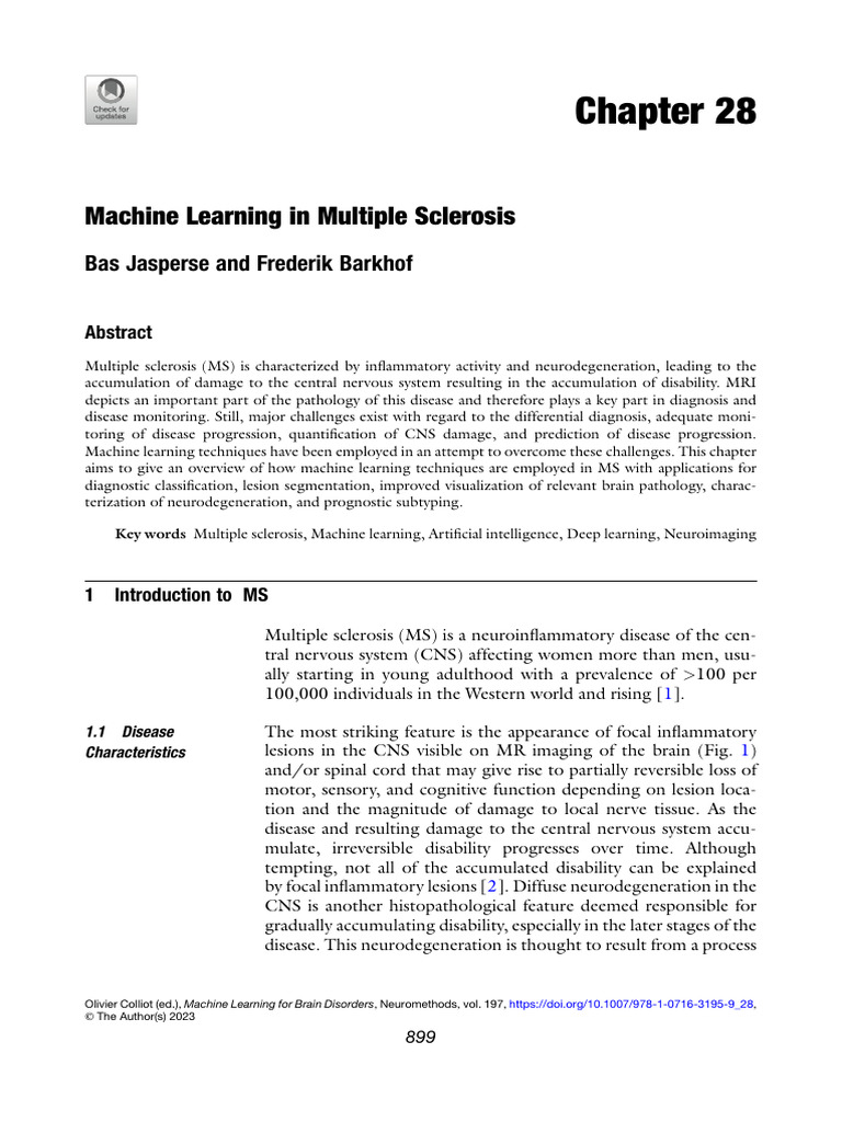 Jasperse - Machine Learning in MS - Humana 2023 | PDF | Multiple ...
