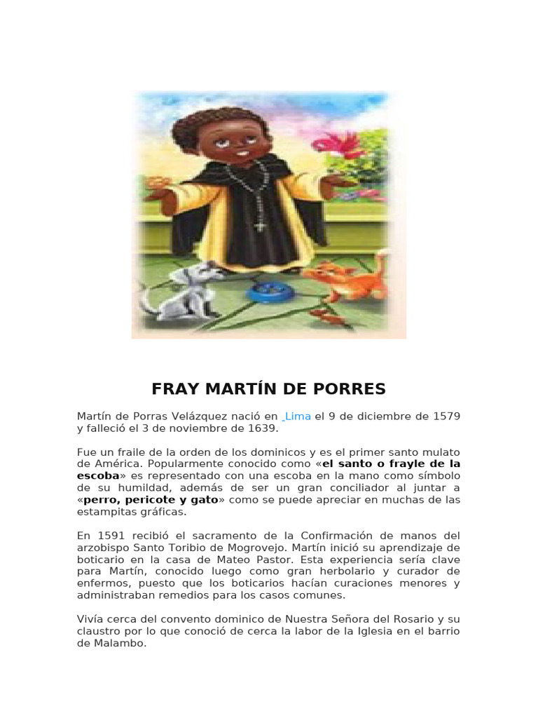 Fray Martín de Porres | PDF | Religión y espiritualidad | Clásicos